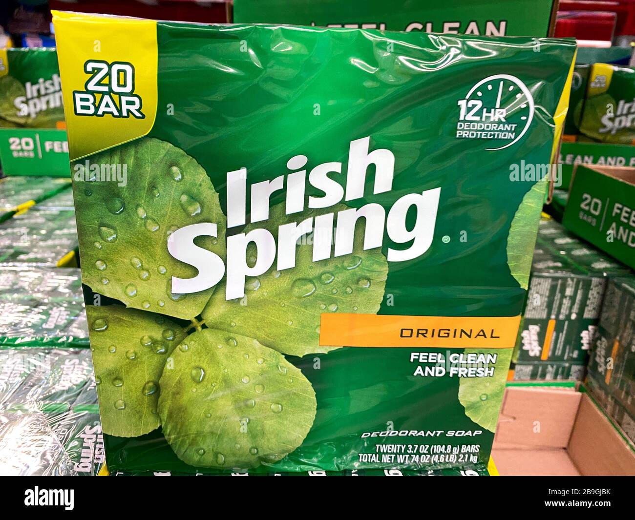 orlando,FL/USA - 3/7/20: The Irish Spring Deodarant Soap in the soap ...