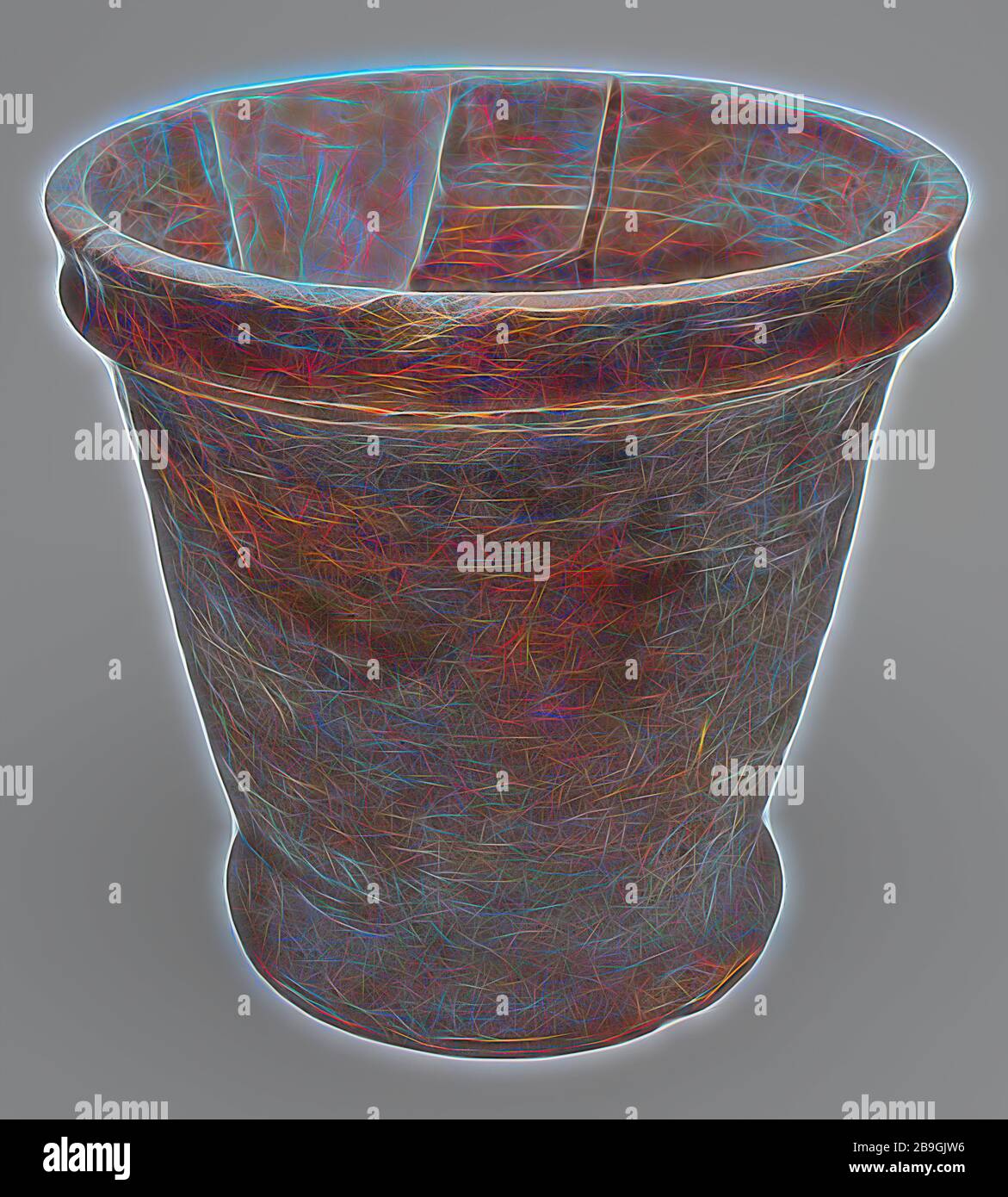 Pottery flowerpot, four holes in the bottom, unglazed, flower pot ...