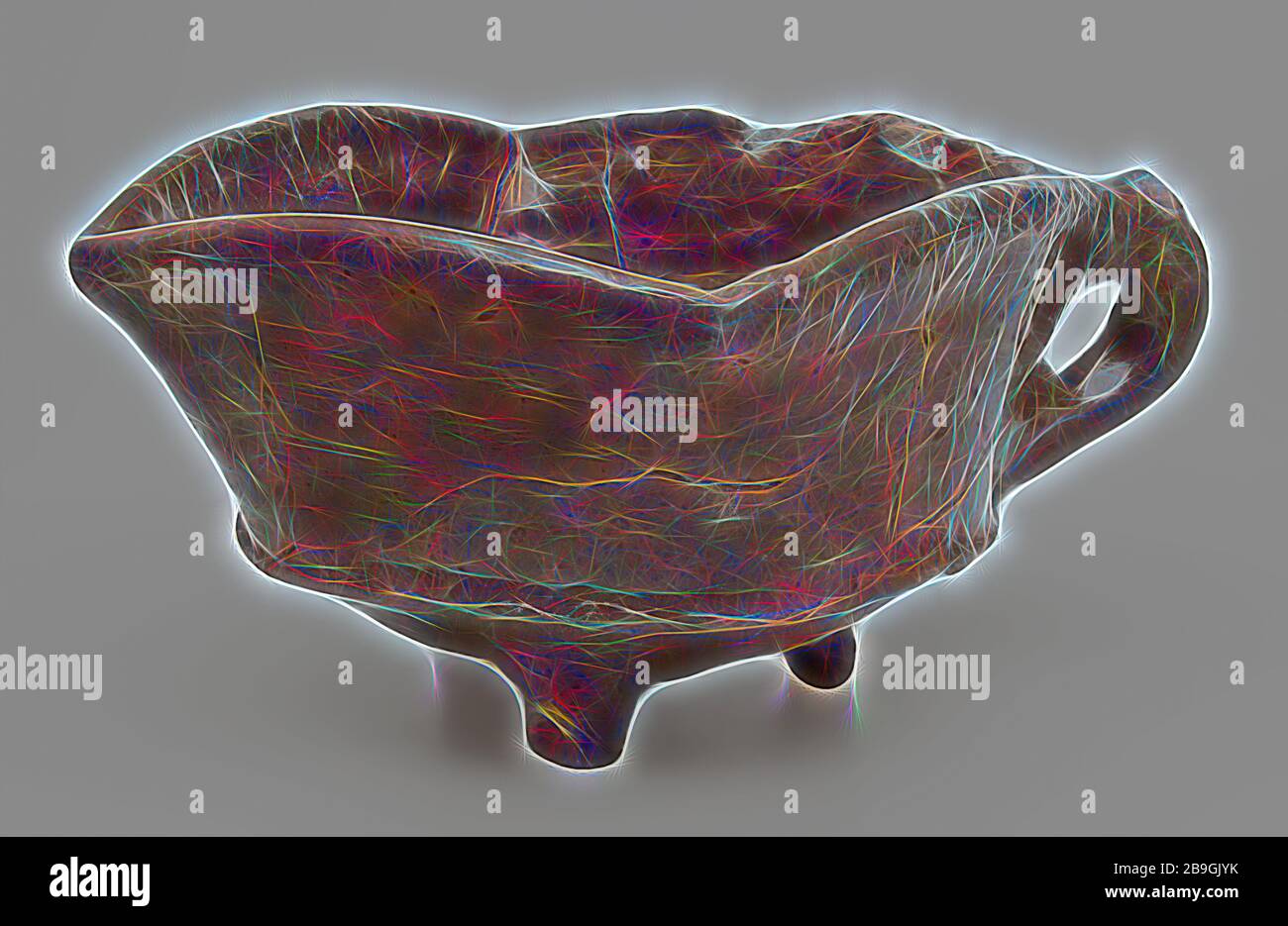 Pottery test, square model with round bottom, on three legs, bandoor ...