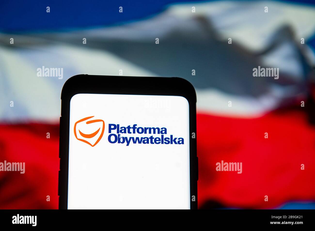 March 23, 2020, Poland: In this photo illustration a Platforma ...