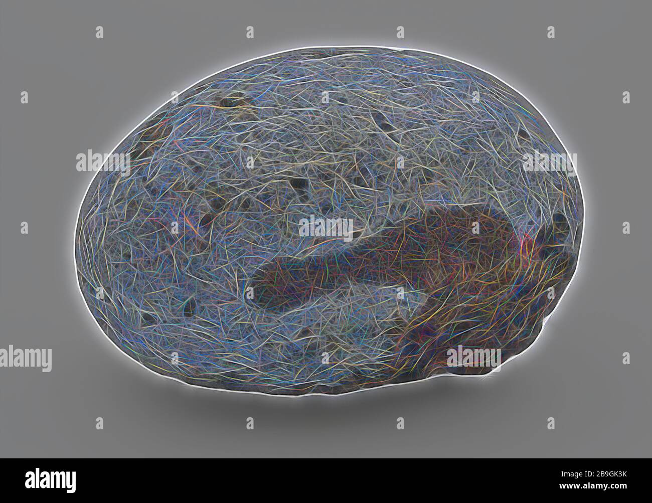 Gray smooth boulder of flint with round shape, flint lighter equipment ...