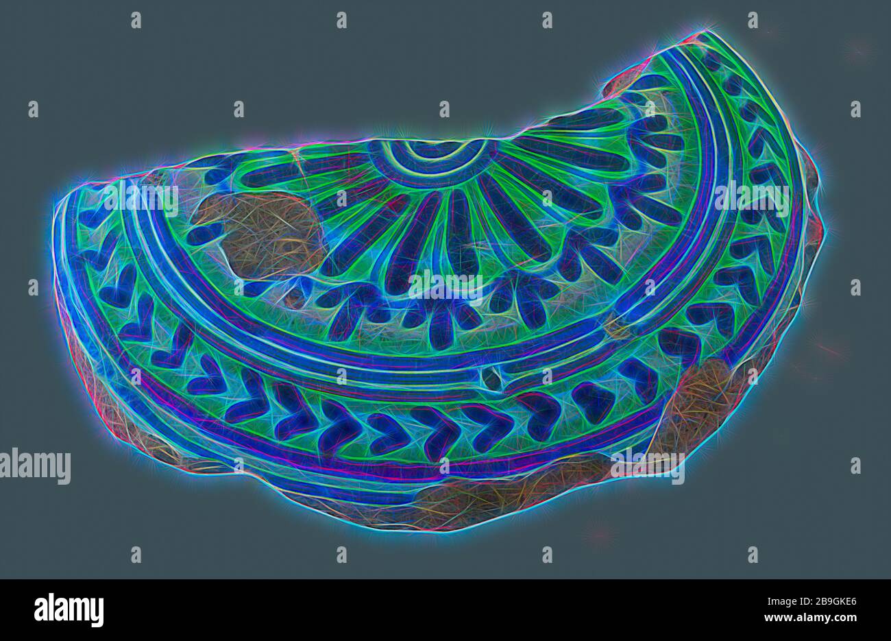 manufacter: S met 'pijl', Willem Verswaen, Fragment majolica dish ...