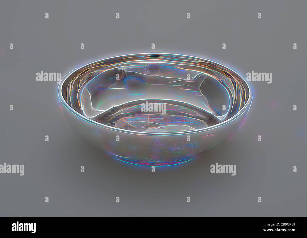 Silversmith: Hendrik van Beest, Round silver tray, bake crockery holder ...