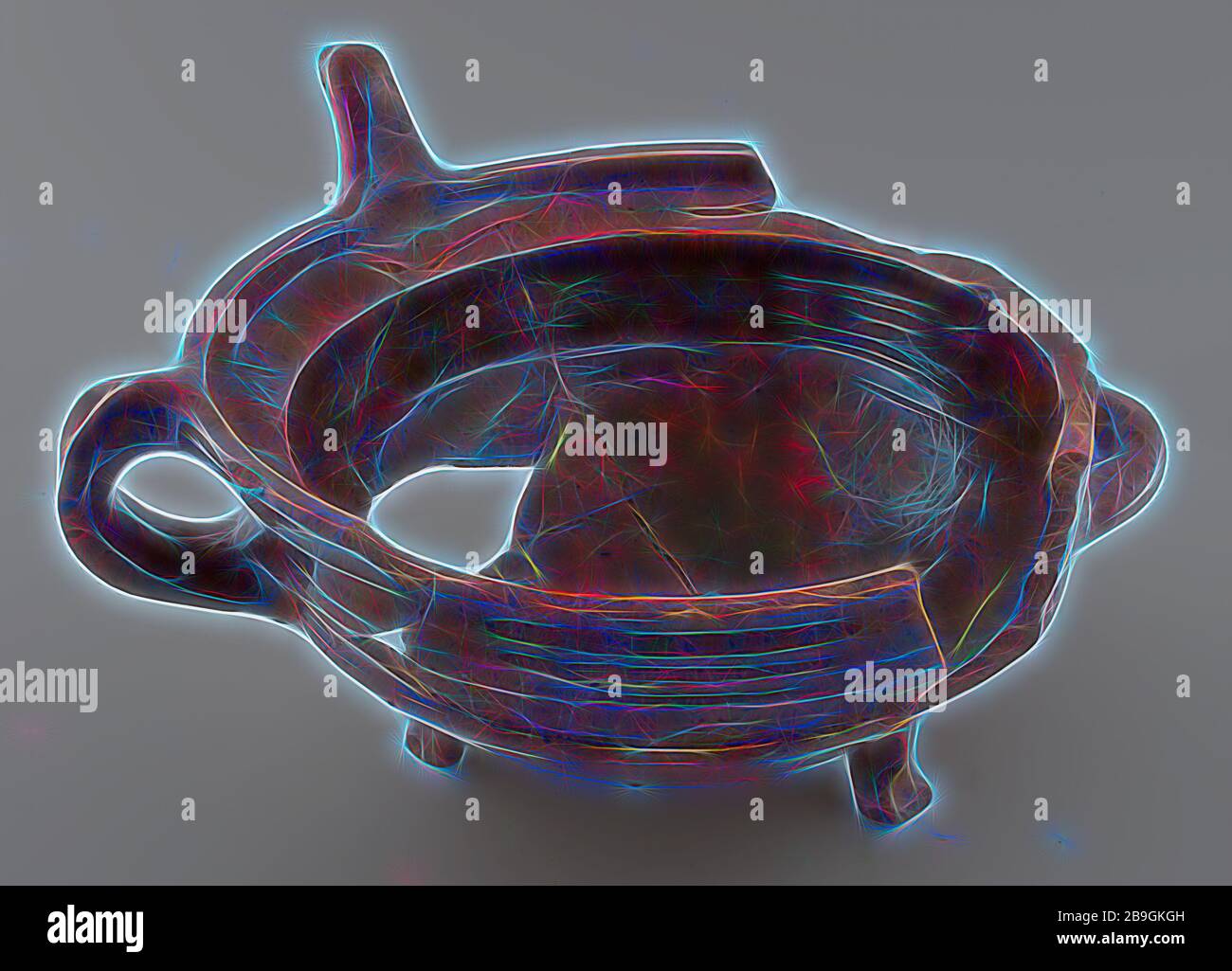 Pottery stain on three legs, standing and lying ear, three carrying ...
