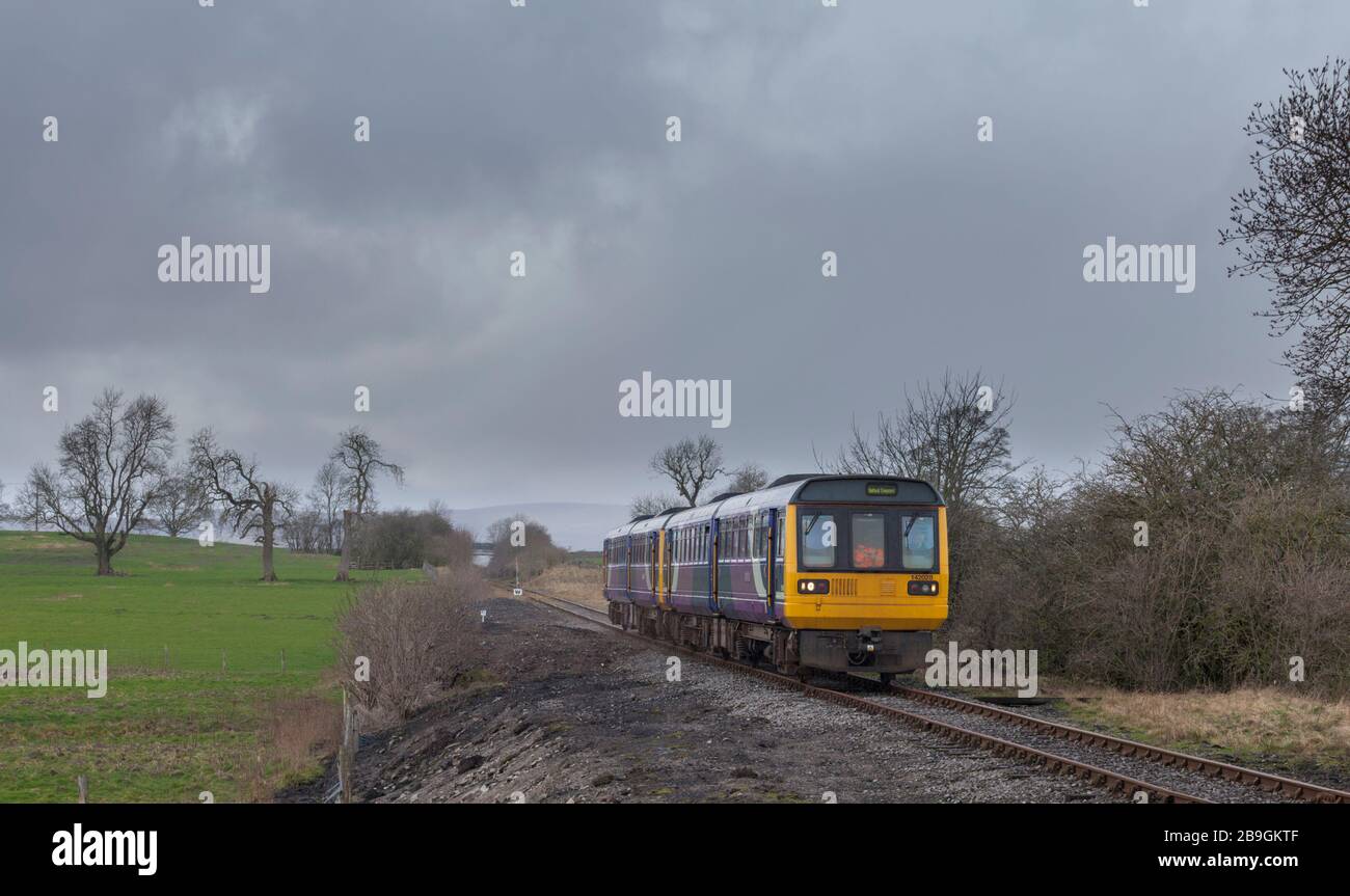 Former Northern rail class 142 pacer trains 142028 + 142060 passing ...
