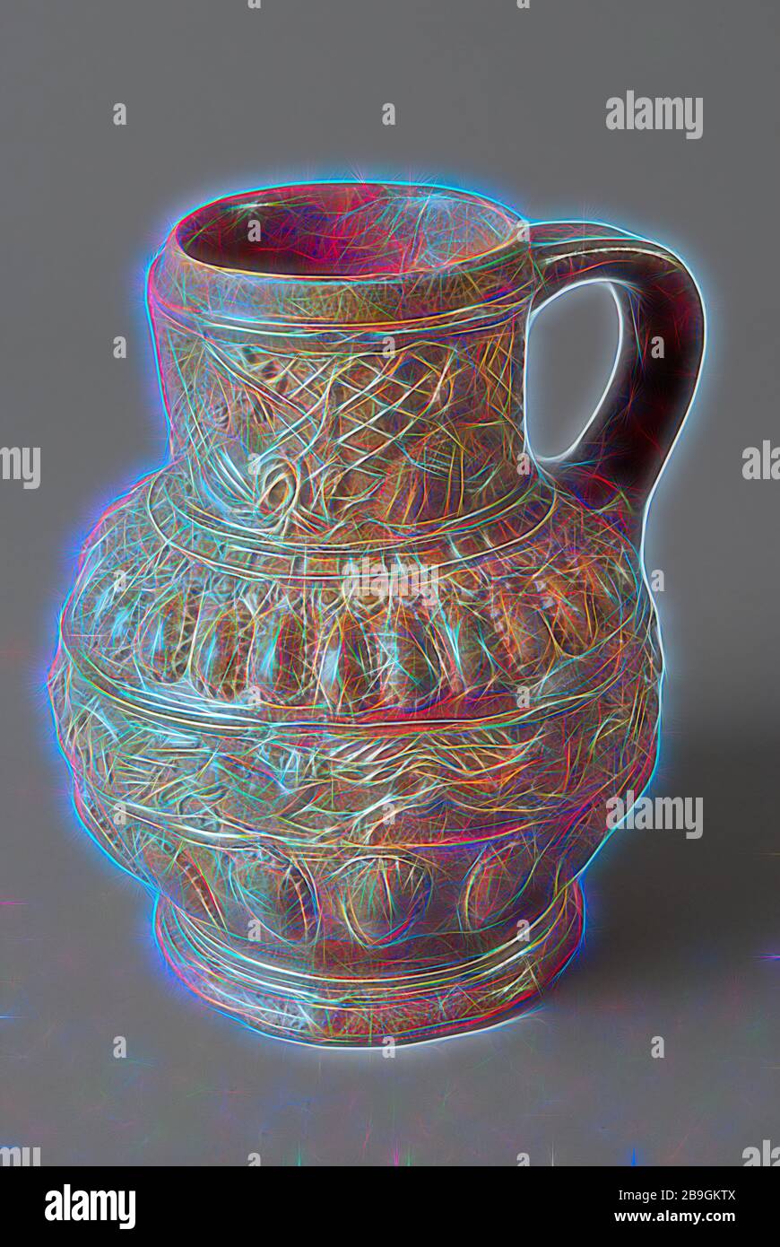 Cologne stoneware bullet belly with band with deers and dogs embossed ...