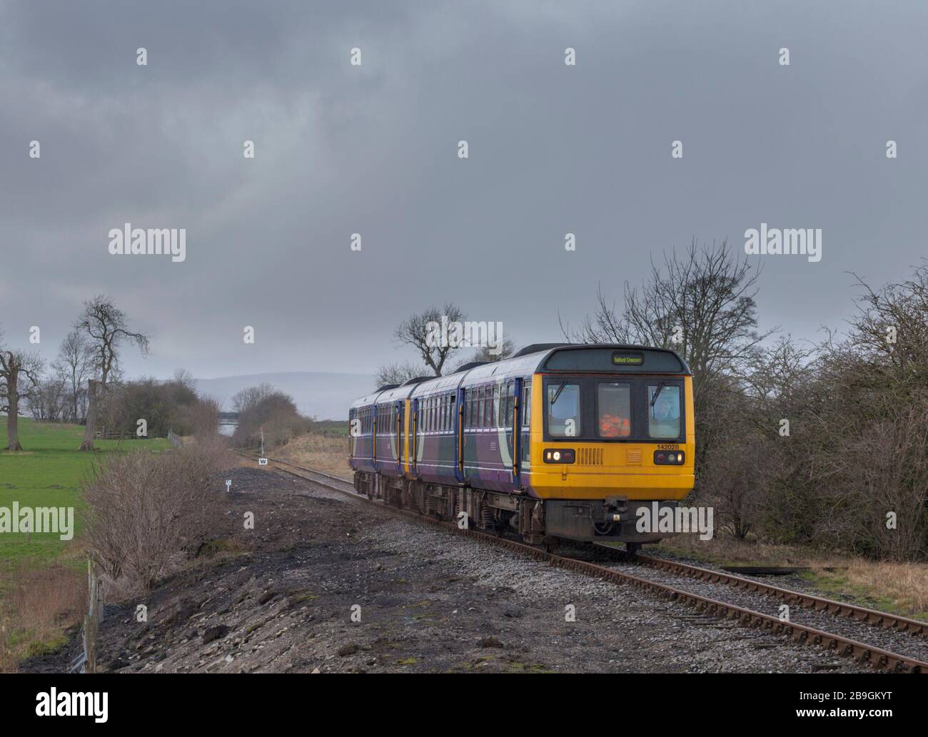 Former Northern rail class 142 pacer trains 142028 + 142060 passing ...