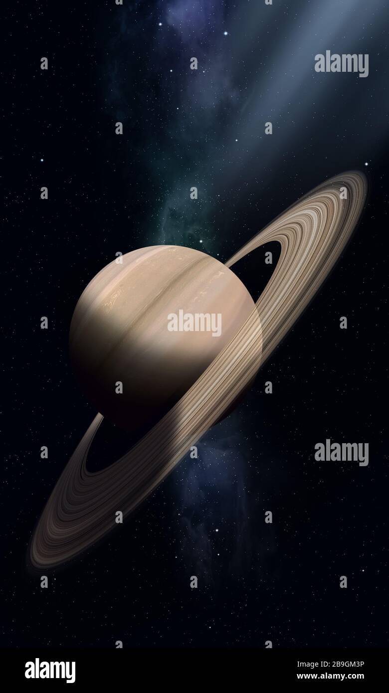 3d space illustration of saturn with rings Stock Photo - Alamy