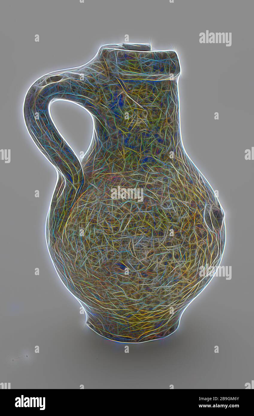 Stoneware jug with band ear and tail, small and ball-shaped model, jug ...