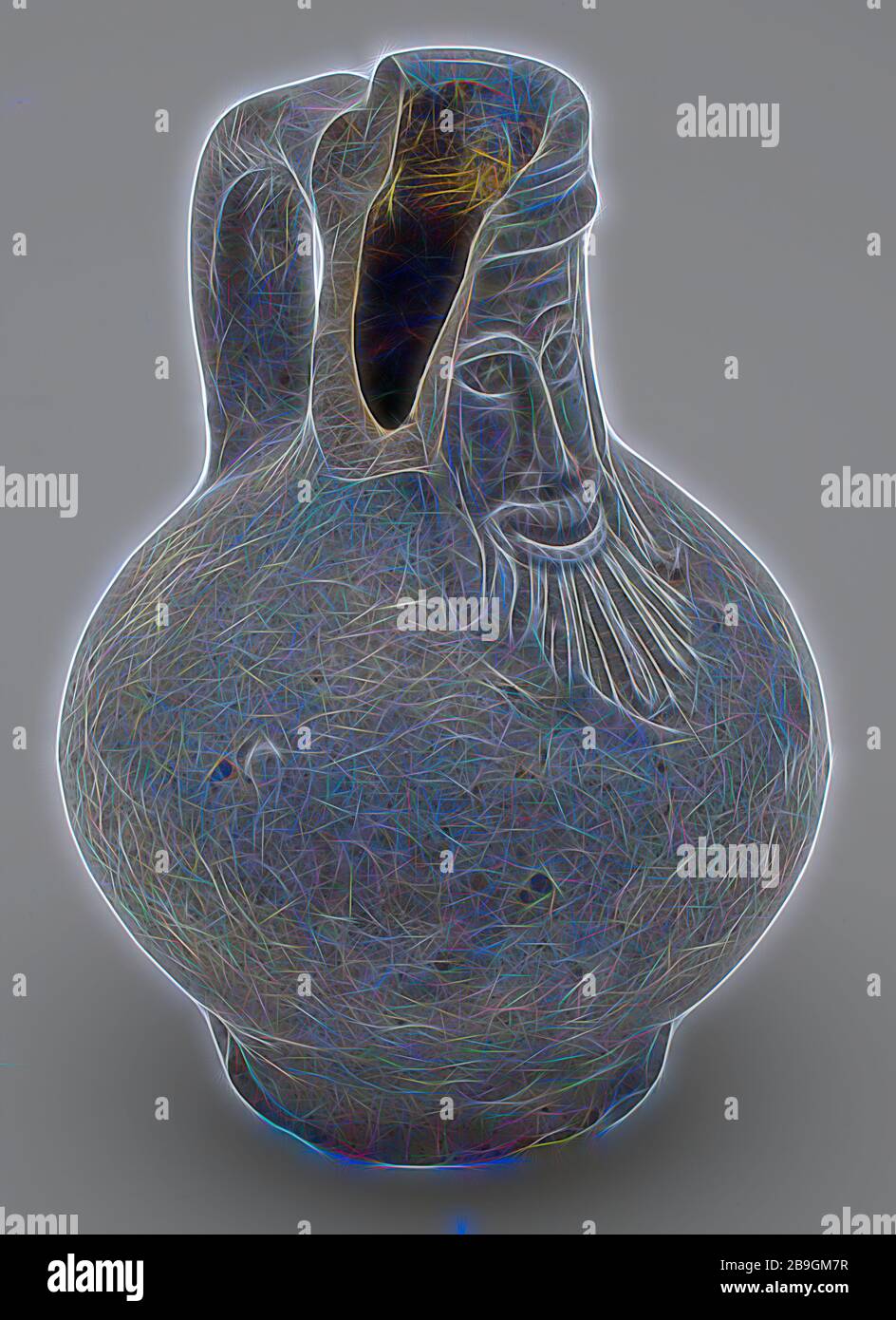 Gray Bartmann jug, also called Bellarmine jug, small model, beard ...