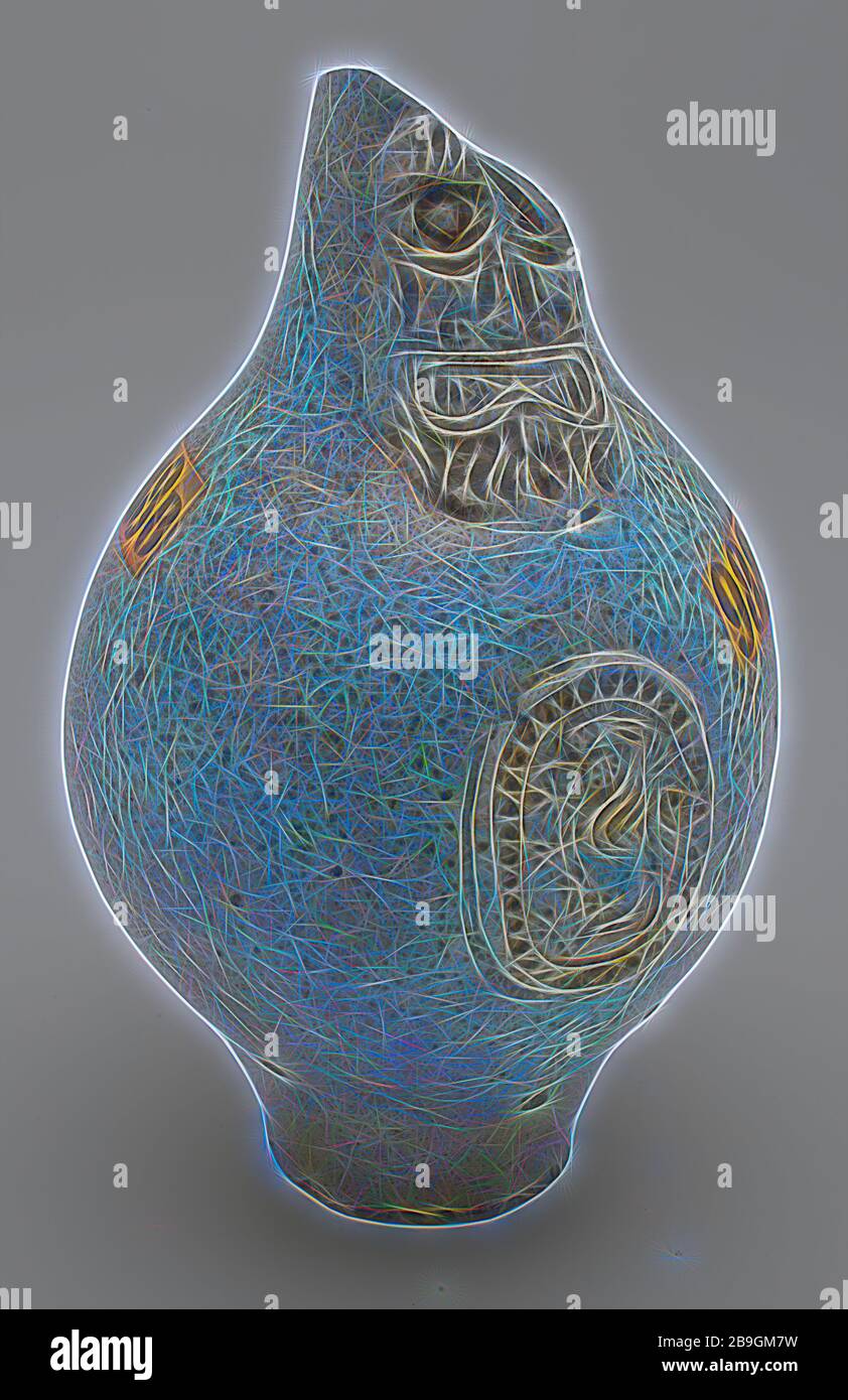 Gray brown speckled Bartmann jug, also called Bellarmine jug, with ...