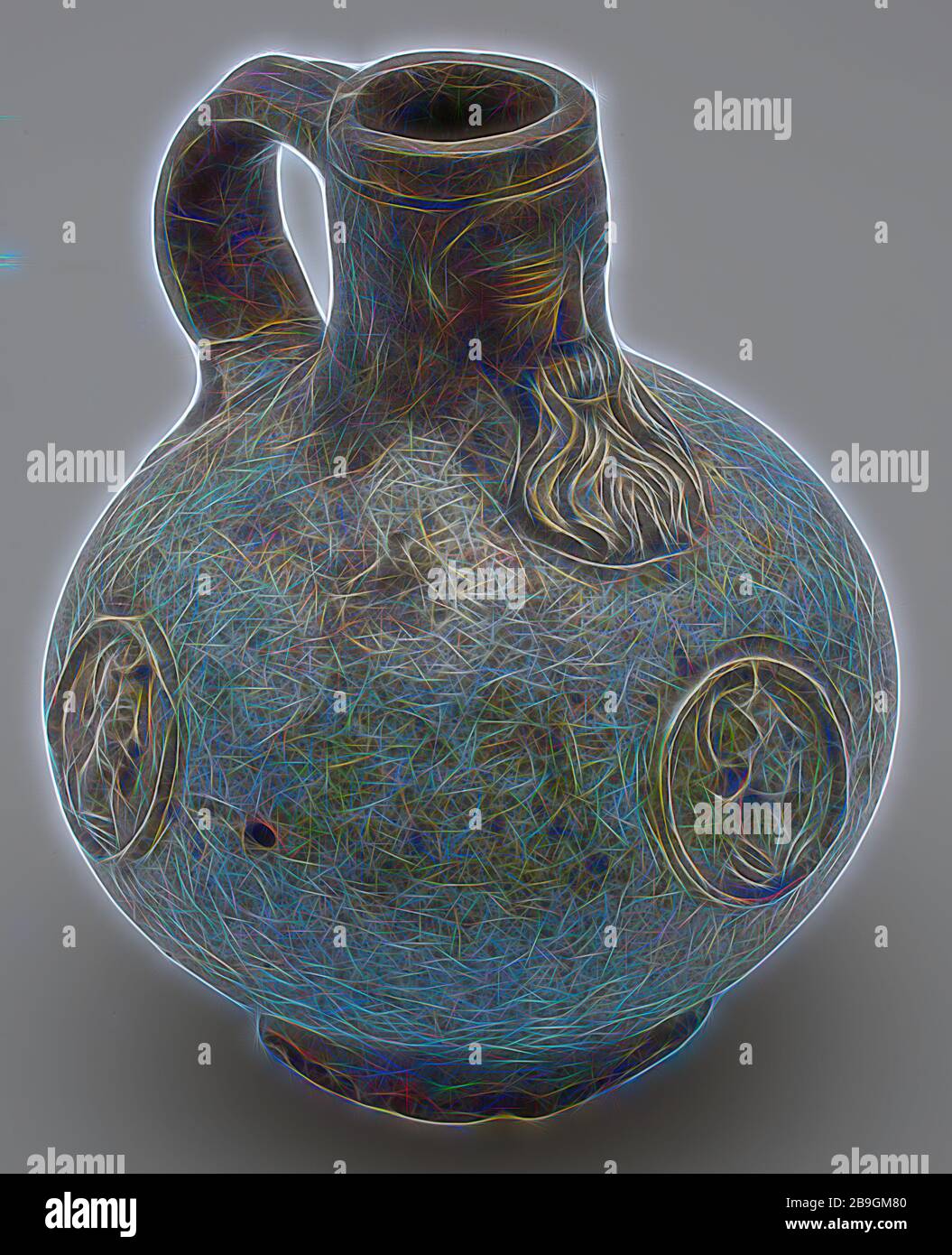 Small Bartmann jug, also called Bellarmine jug, around the belly three ...