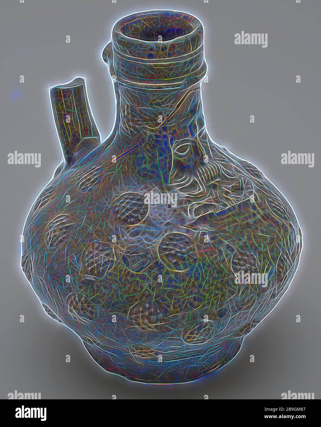 Bartmann jug, also called Bellarmine jug, with brambles and Bartmann ...