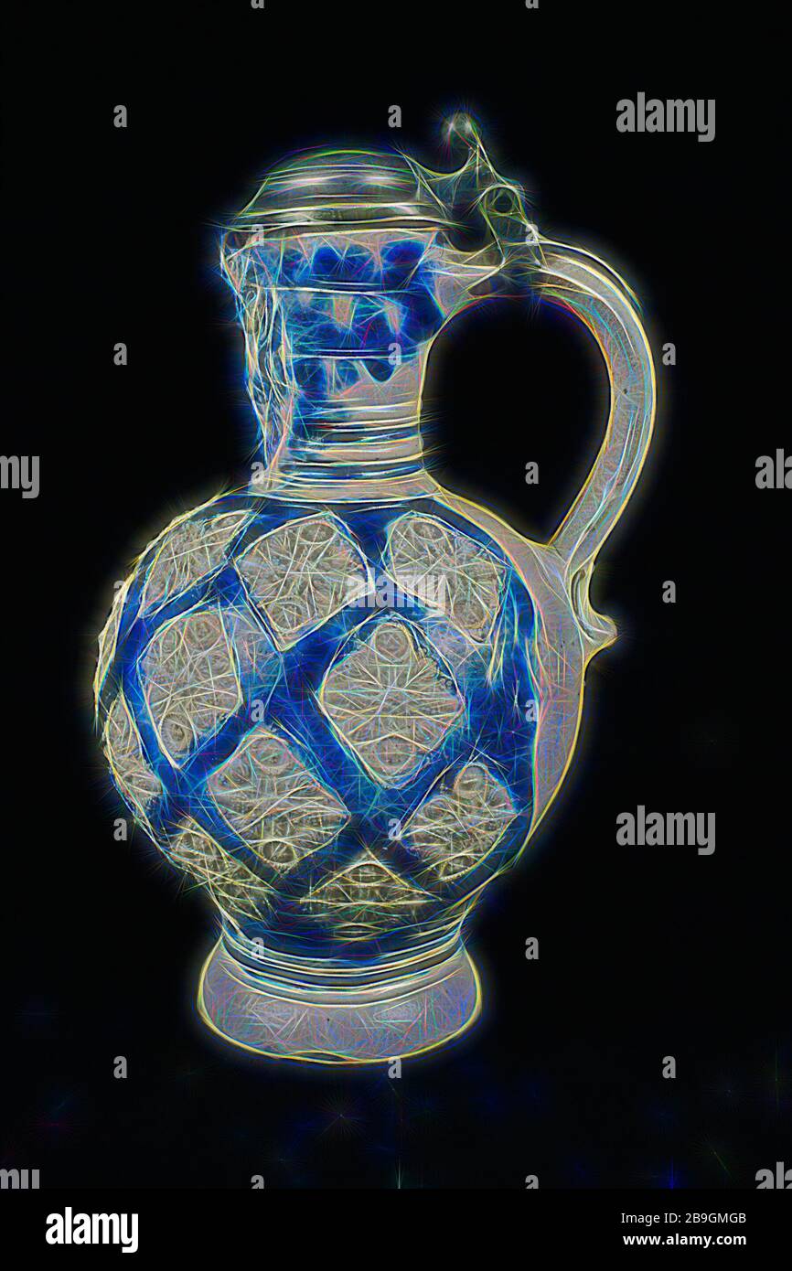 Stoneware jug from Westerwald with Bartmann jug, also called Bellarmine ...