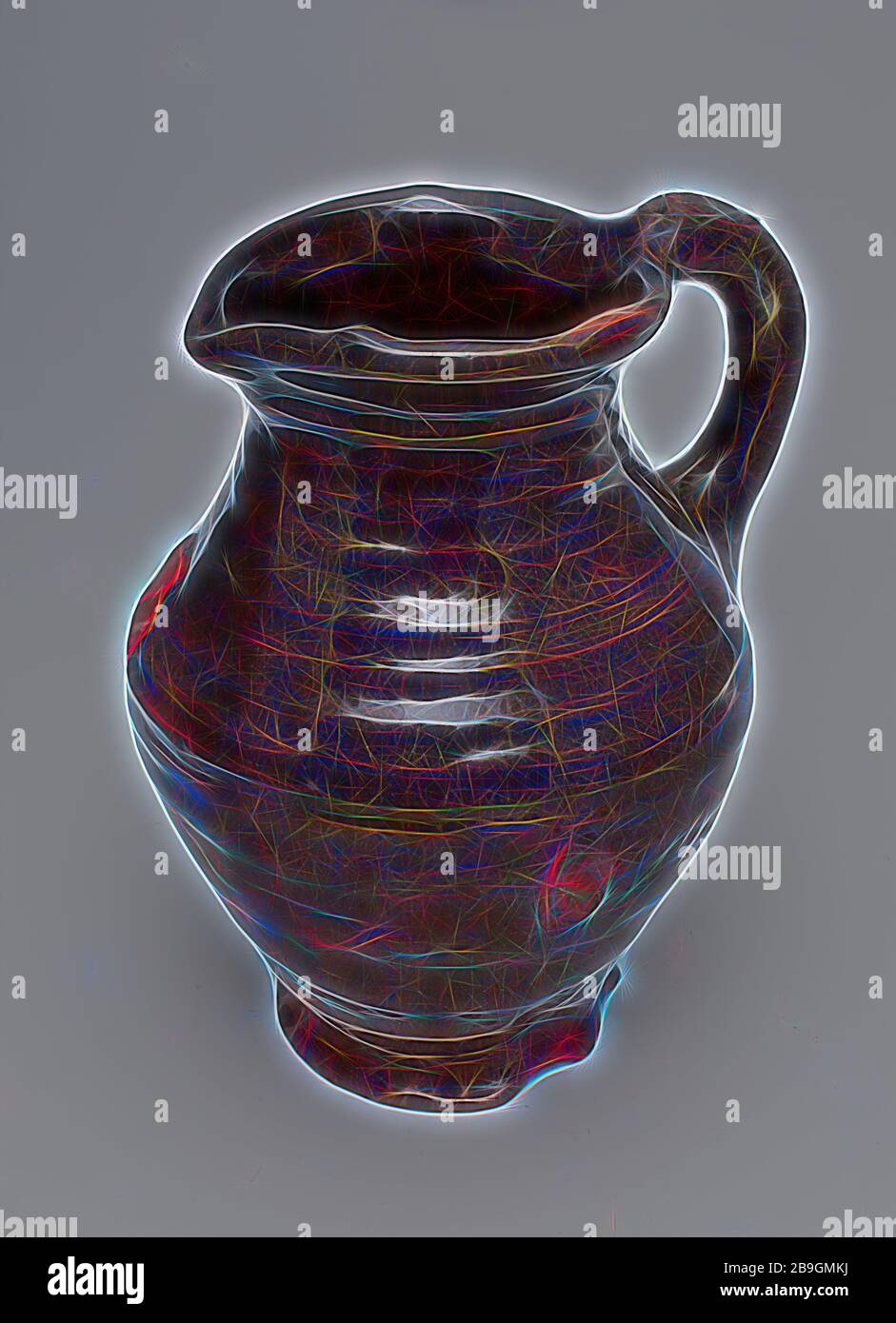 Pottery jug be placed on pinched stand, ear, shaving clip, revolving ...