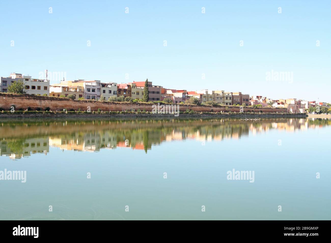 View across the Bassin Souani (Agdal Basin) lake, Meknes, Morocco Stock ...