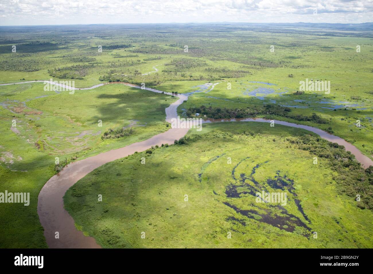 Miranda River, Flooded Field and Ebb tides, Miranda, Mato Grosso do Sul ...
