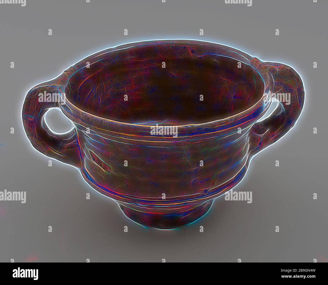 Earthenware pap bowl, red shard, entirely covered with lead glaze, two ...