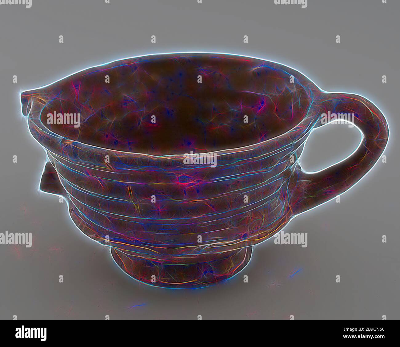 Earthenware pap bowl, red shard, fully glazed, two pinched sausage ears, on stand, papkom bowl ...