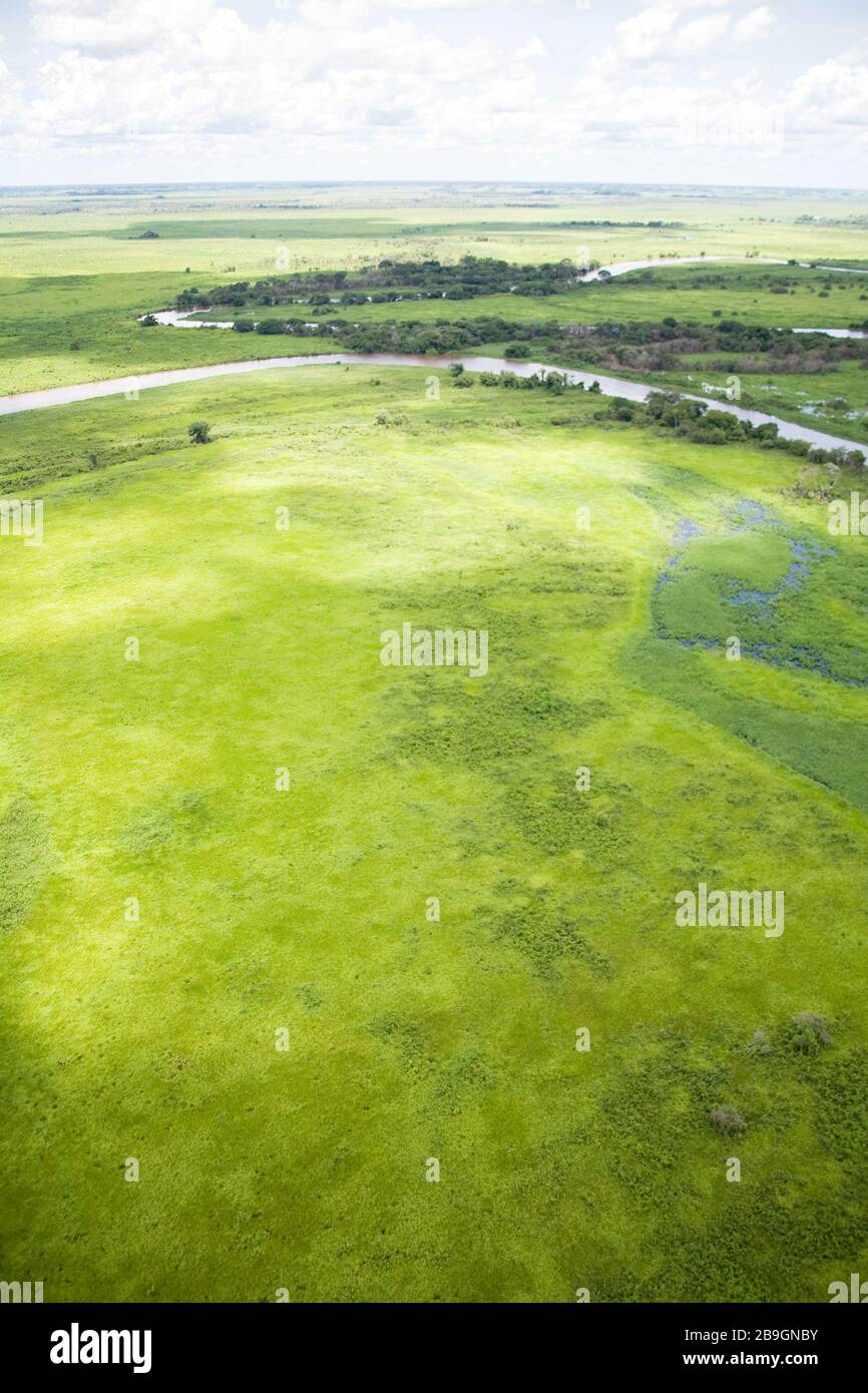 Miranda River and Flooded Field, Miranda, Mato Grosso do Sul, Brazil ...