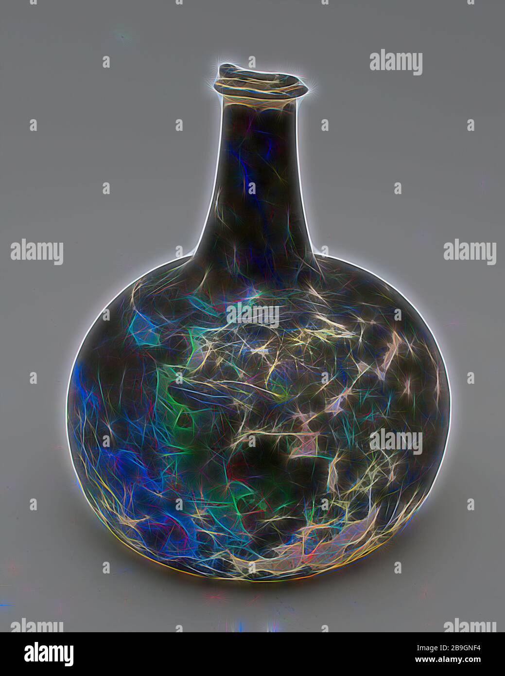 Bulbous bottle, belly bottle bottle holder soil find glass, free blown ...