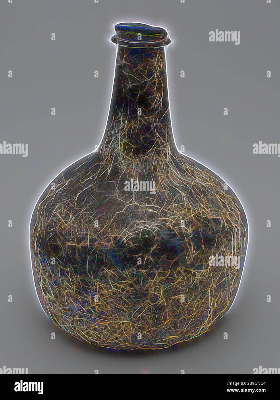 Bulbous bottle, belly bottle bottle holder soil find glass, free blown ...