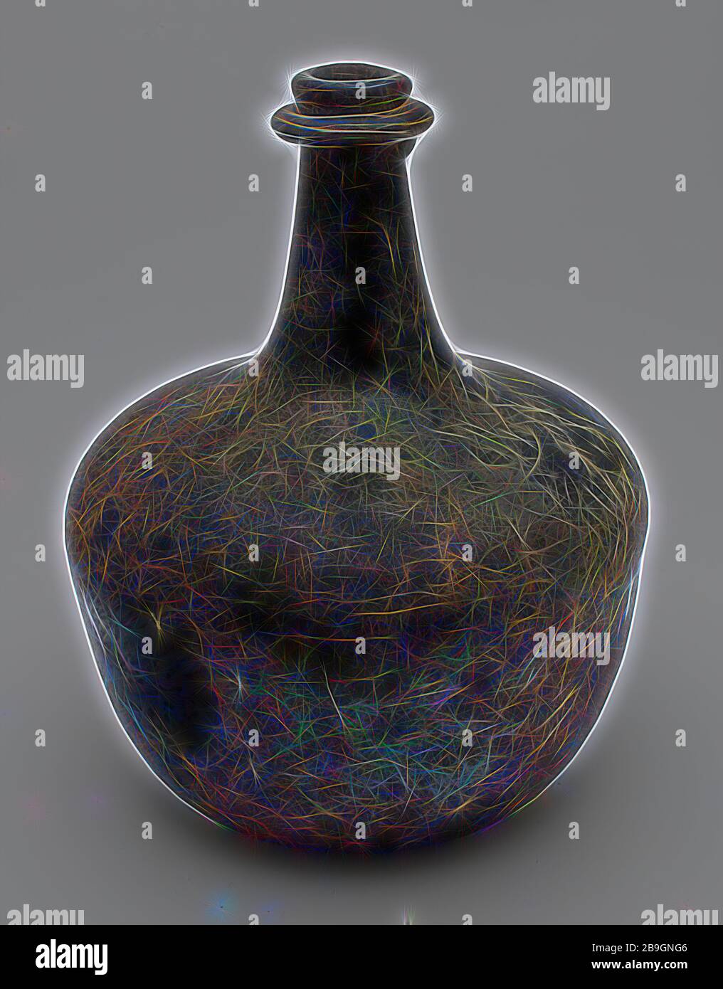 Belly bottle, German shaft & globe, bottle holder groundfound glass ...