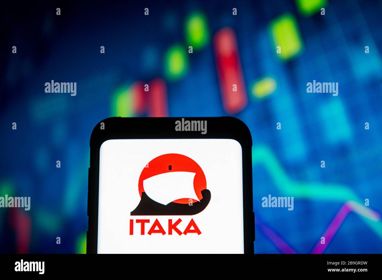 March 23, 2020, Poland: In this photo illustration an Itaka logo seen ...