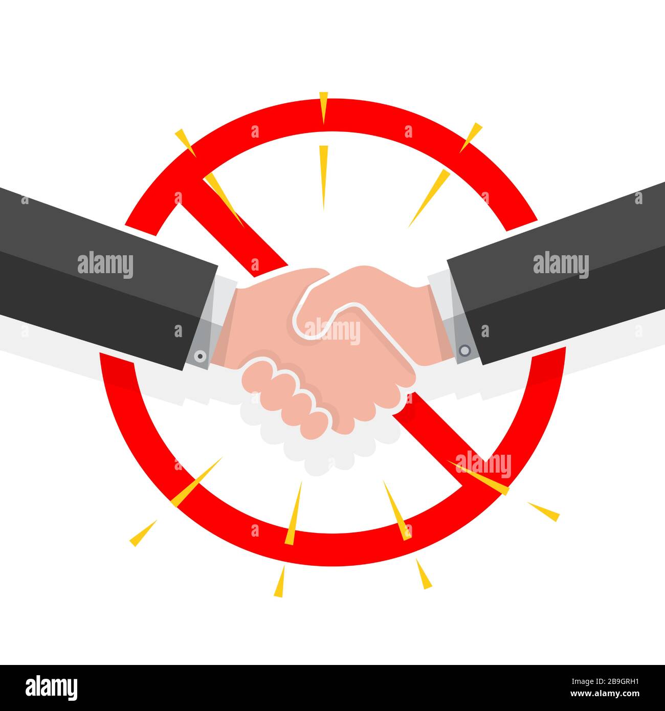 Handshake ban. Stop Handshake. Handshake forbidden vector sign. No ...