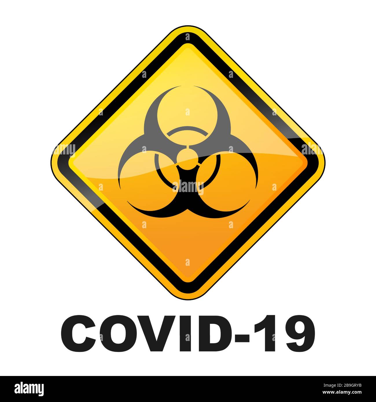 Triangular biohazard sign isolated. Biohazard coronavirus sign. No ...