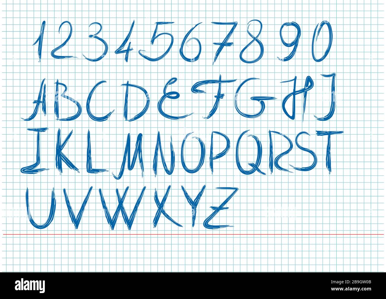 Cartoon style alphabet letters numbers Stock Vector Images - Alamy