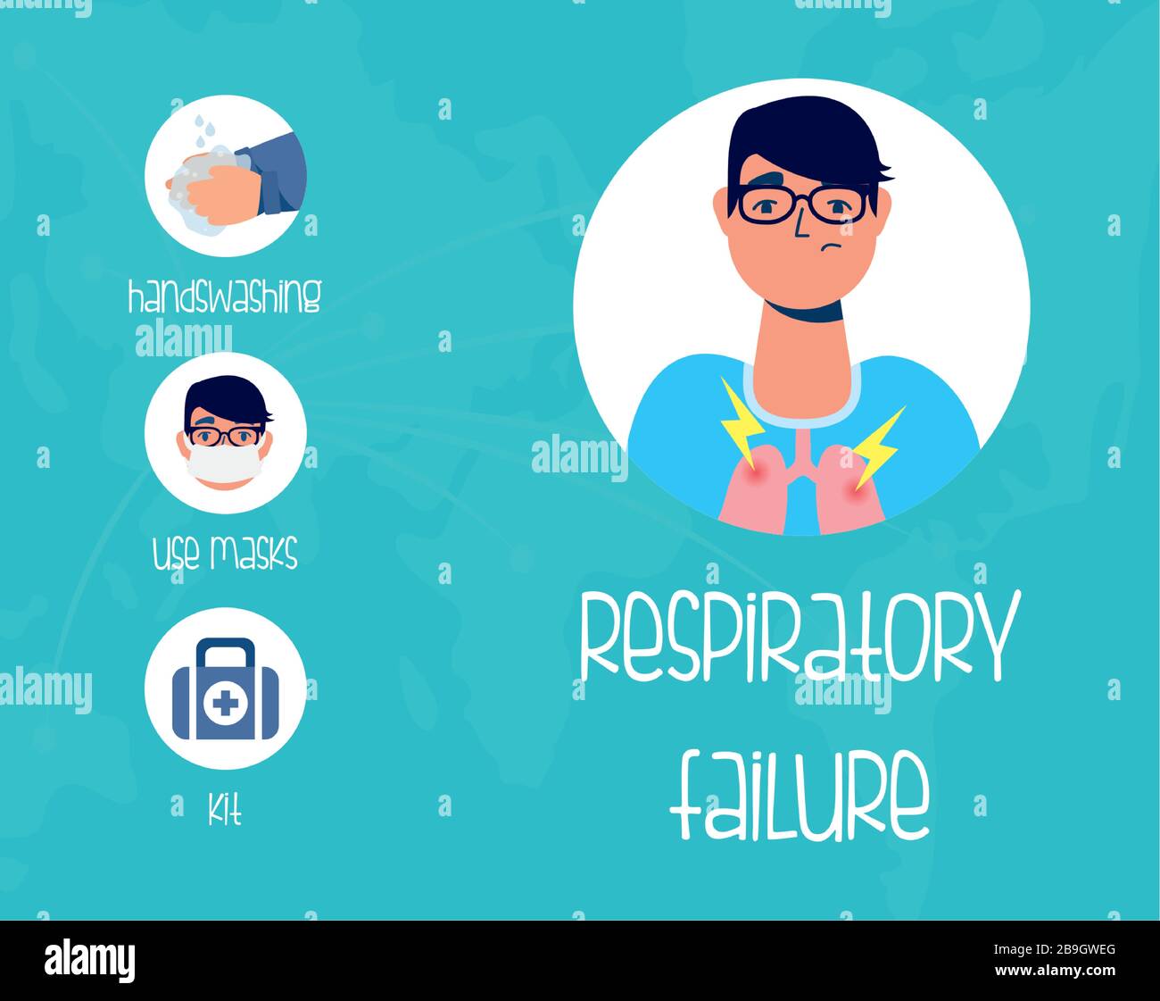 patient with respiratory failure and prevention methods Stock Vector ...