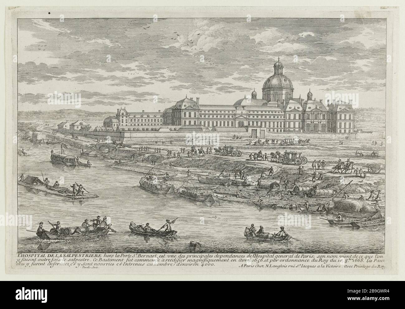 HOSPITAL OF SALPETRIERE Adam Perelle (1640-1695). "L'hôpital de la ...