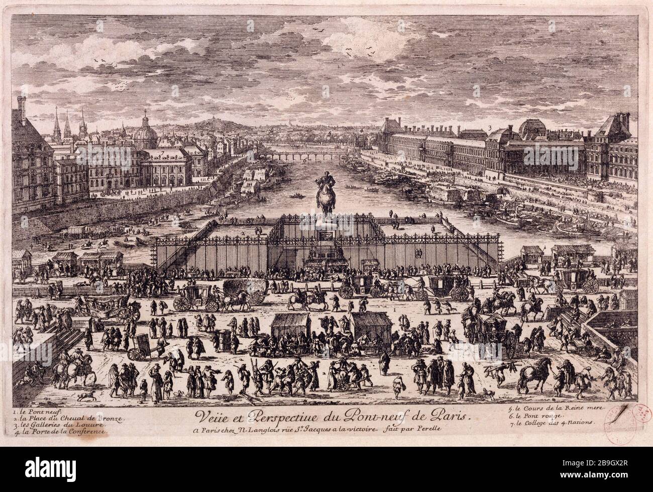 VIEW AND PERSPECTIVE BRIDGE NINE OF PARIS Adam Perelle (1640-1695 ...