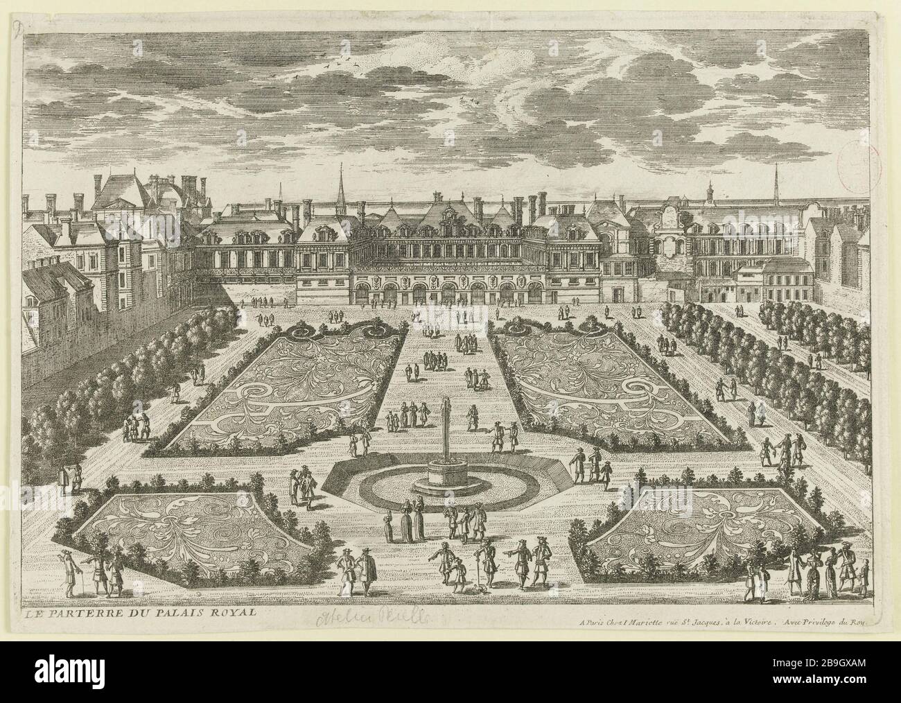 THE PIT OF THE ROYAL PALACE Adam Perelle (1640-1695). "Le parterre du ...