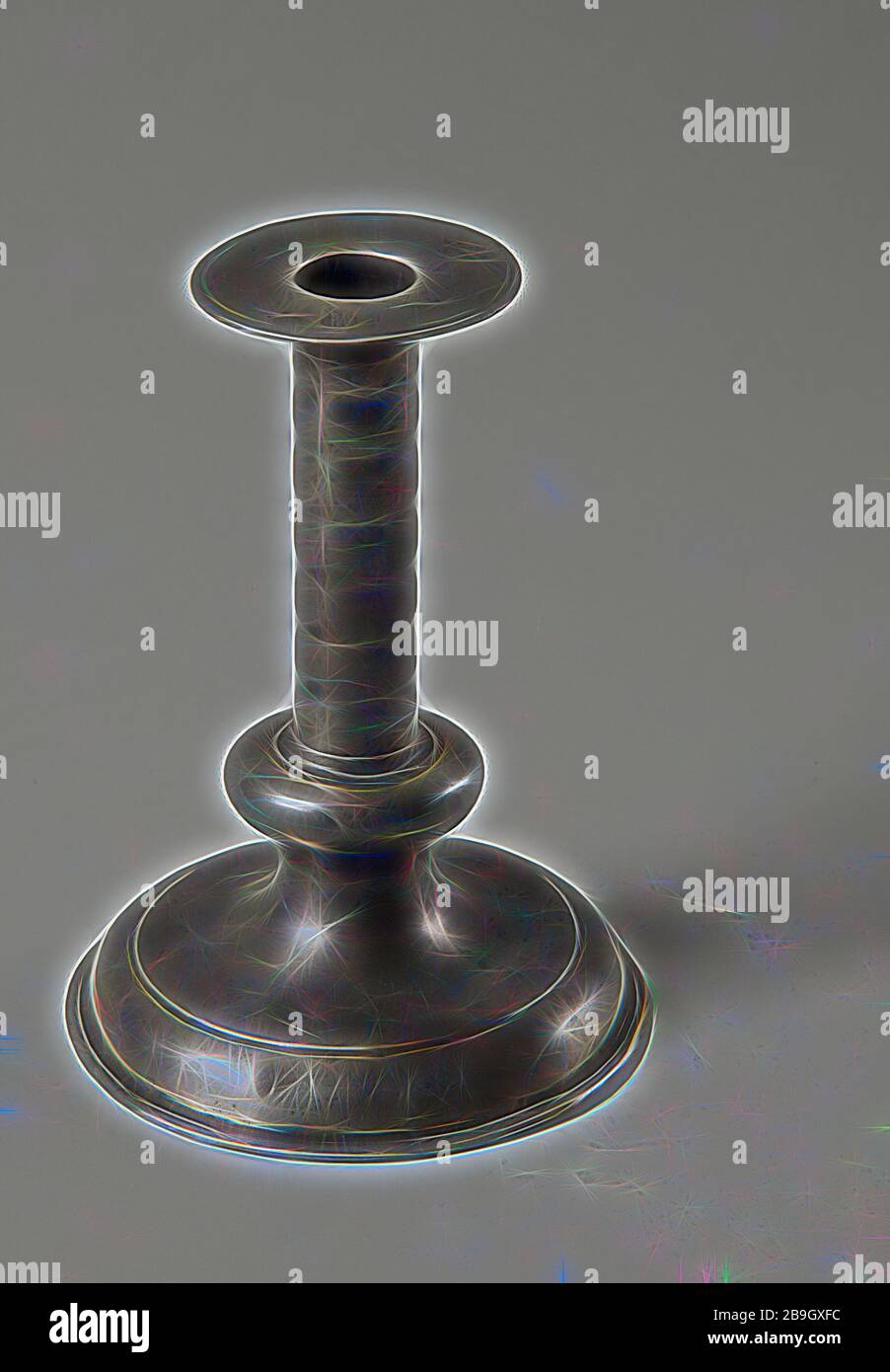 English: Candlestick, English, 19th century, Pewter, Overall: 6 3/4 x 5 ...