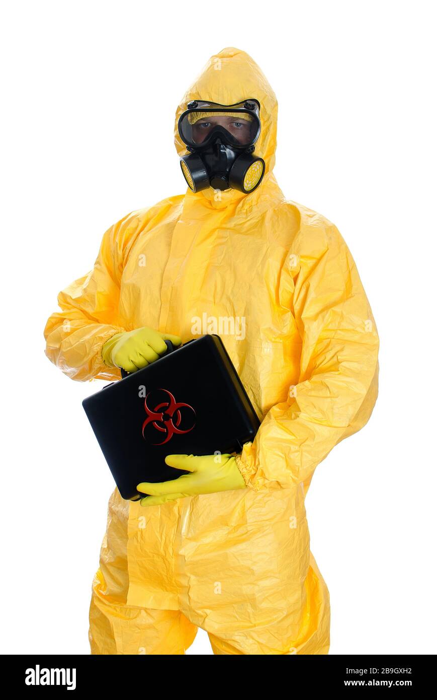 Man in biohazard suit. Covid-19 concept Stock Photo - Alamy
