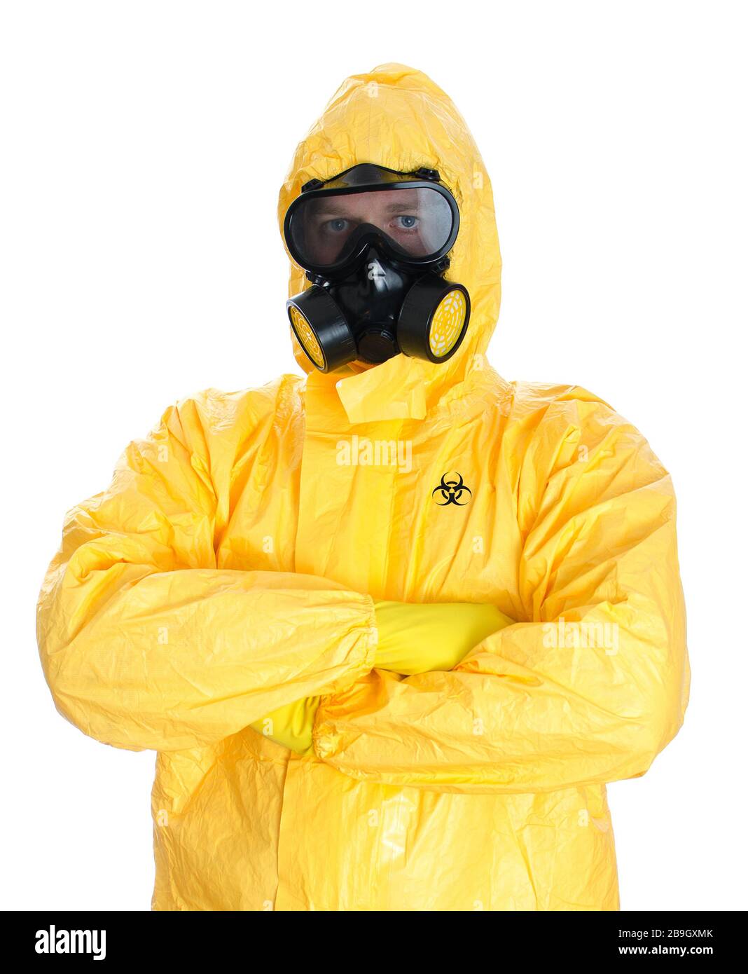 Man in biohazard suit. Covid-19 concept Stock Photo - Alamy