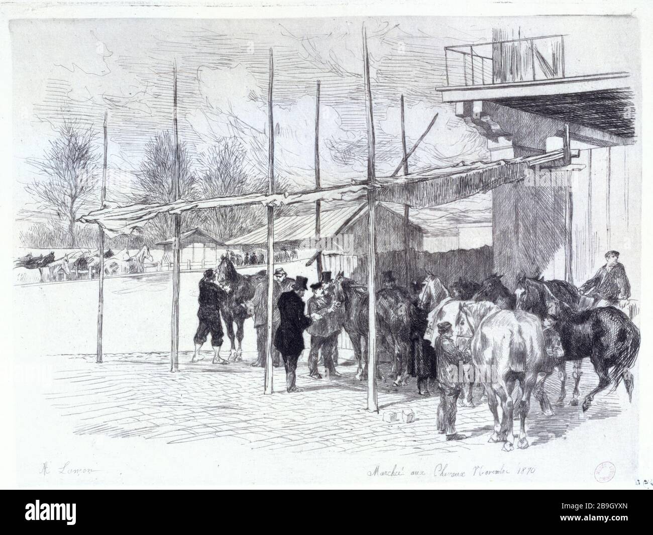 WALKING HORSE, November 1870 Auguste Lançon (1836-1885). "Marché aux ...