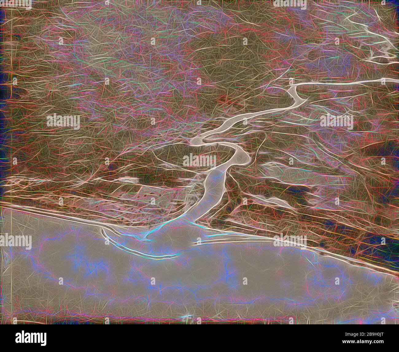 Air views of Palestine. Inflow of Jordan into Lake of Gennesaret ...