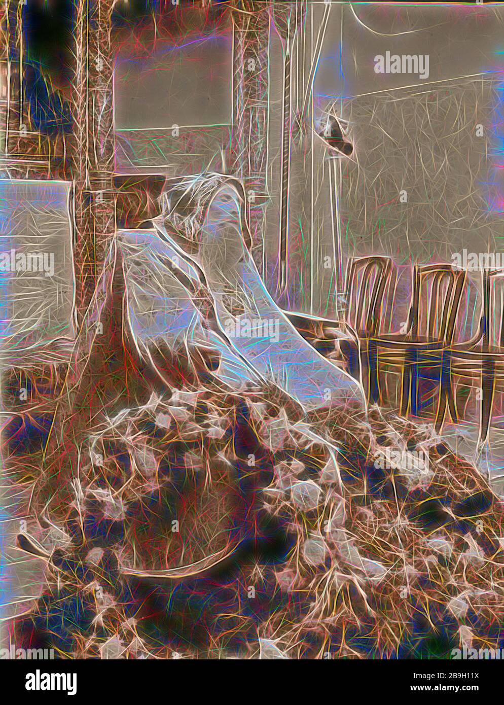 Syrian bishop's remains (funeral). Corpse seated in church. 1940 Stock ...