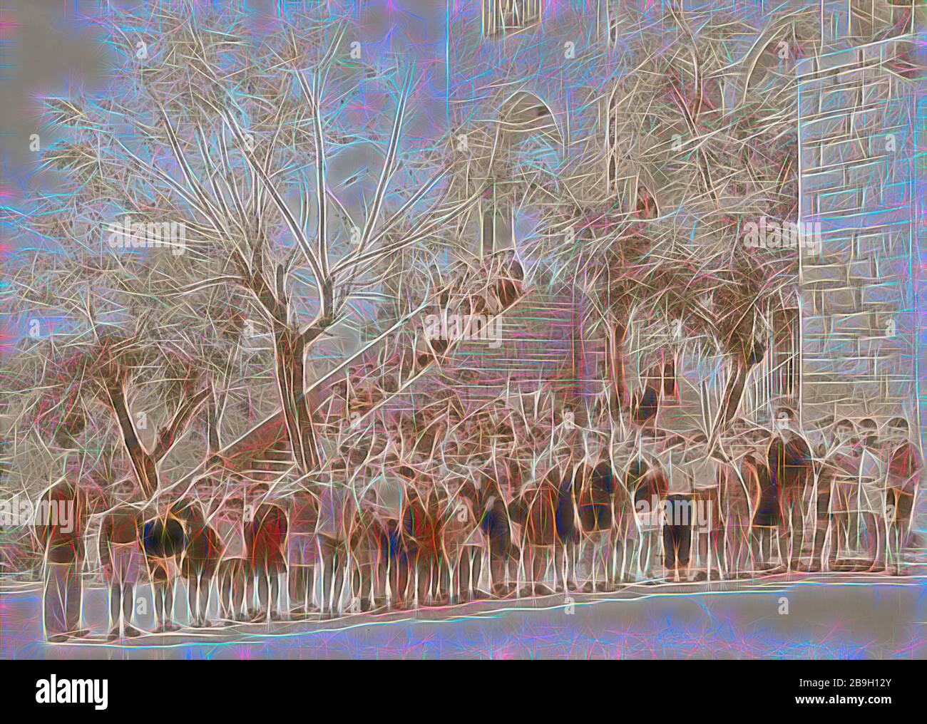 Mr. Oliver's school, Ras-el-Matn. School front with school boys. 1940 ...