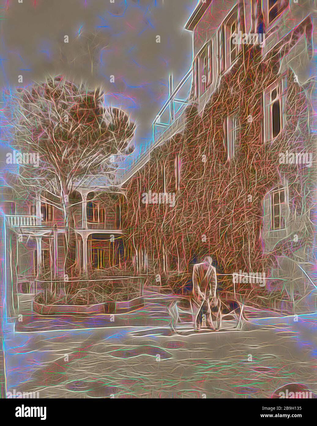 Mr. Oliver's school, Ras-el-Matn. Inner courtyard, Mr. Oliver & his ...