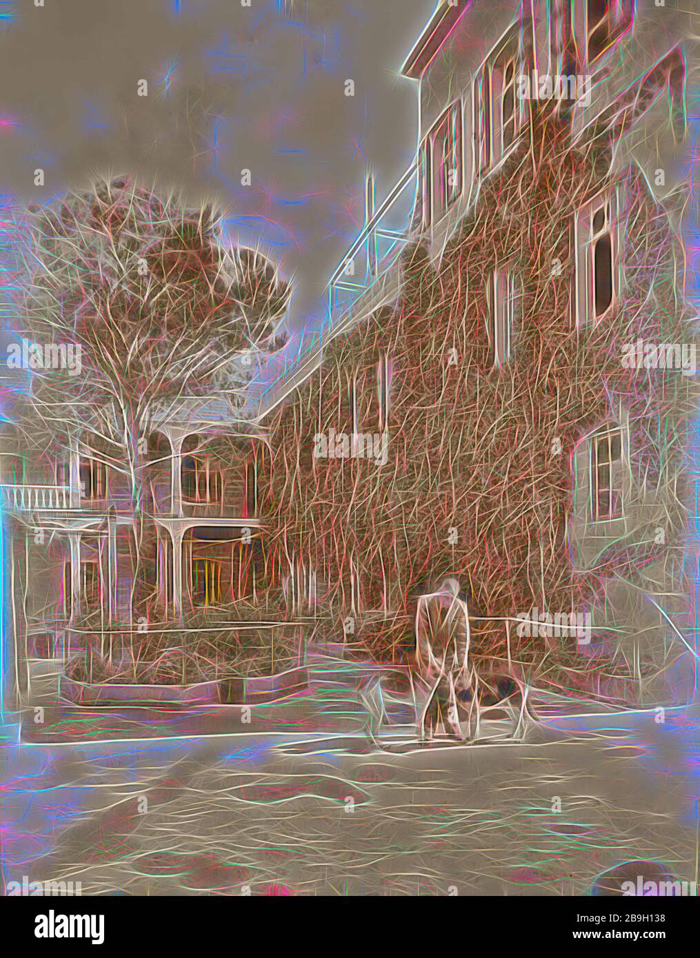 Mr. Oliver's school, Ras-el-Matn. Inner courtyard, Mr. Oliver & his ...