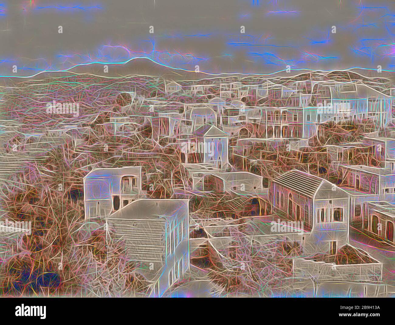 Ras-el-Matn, village. The village looking east from the school. 1940 ...