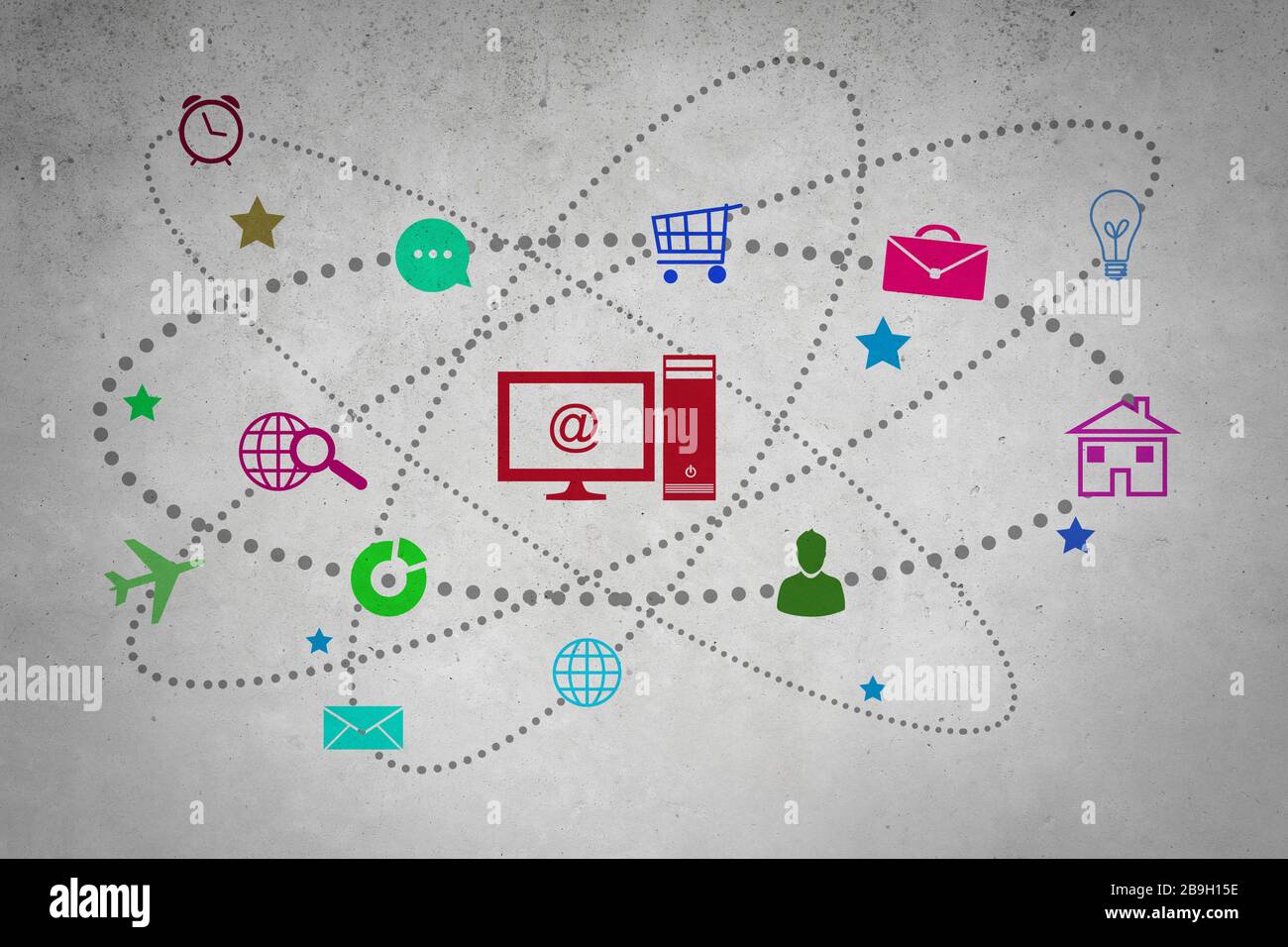 User interface on wall background Stock Photo - Alamy