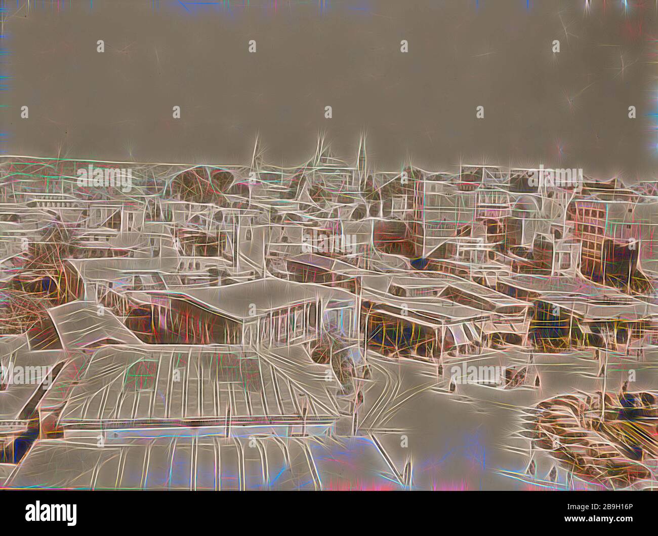 Damascus. Panorama in 2 sections of Damascus from Ommayade Hotel ...