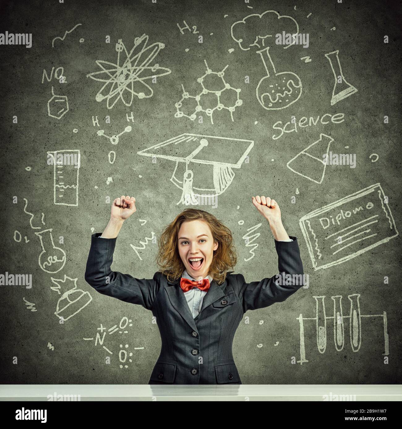 She is studying hard Stock Photo - Alamy