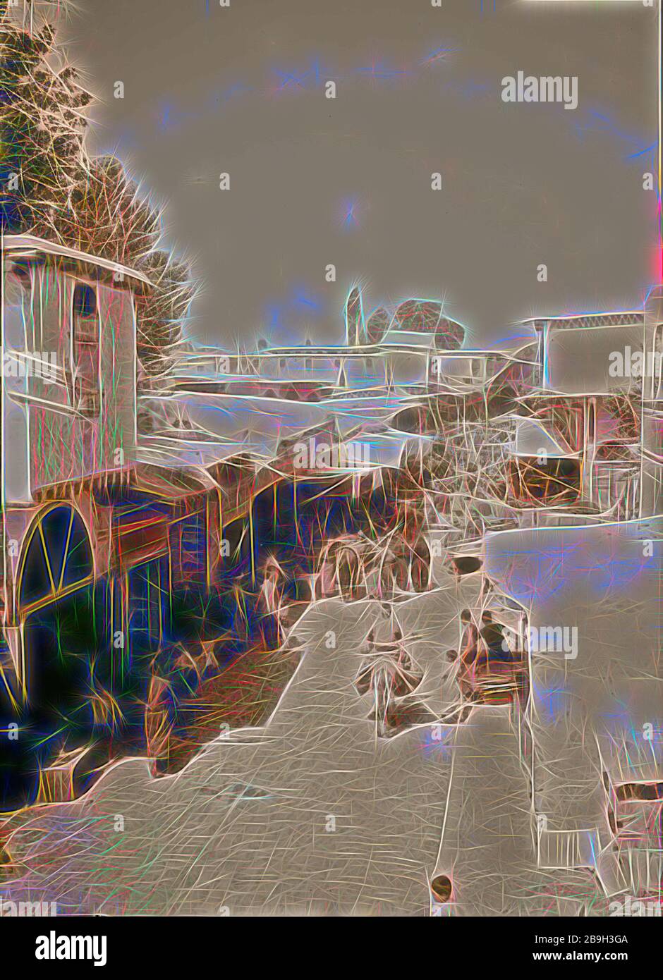 Damascus (Esh-Sham). Street scene in old Damascus. 1900, Syria ...