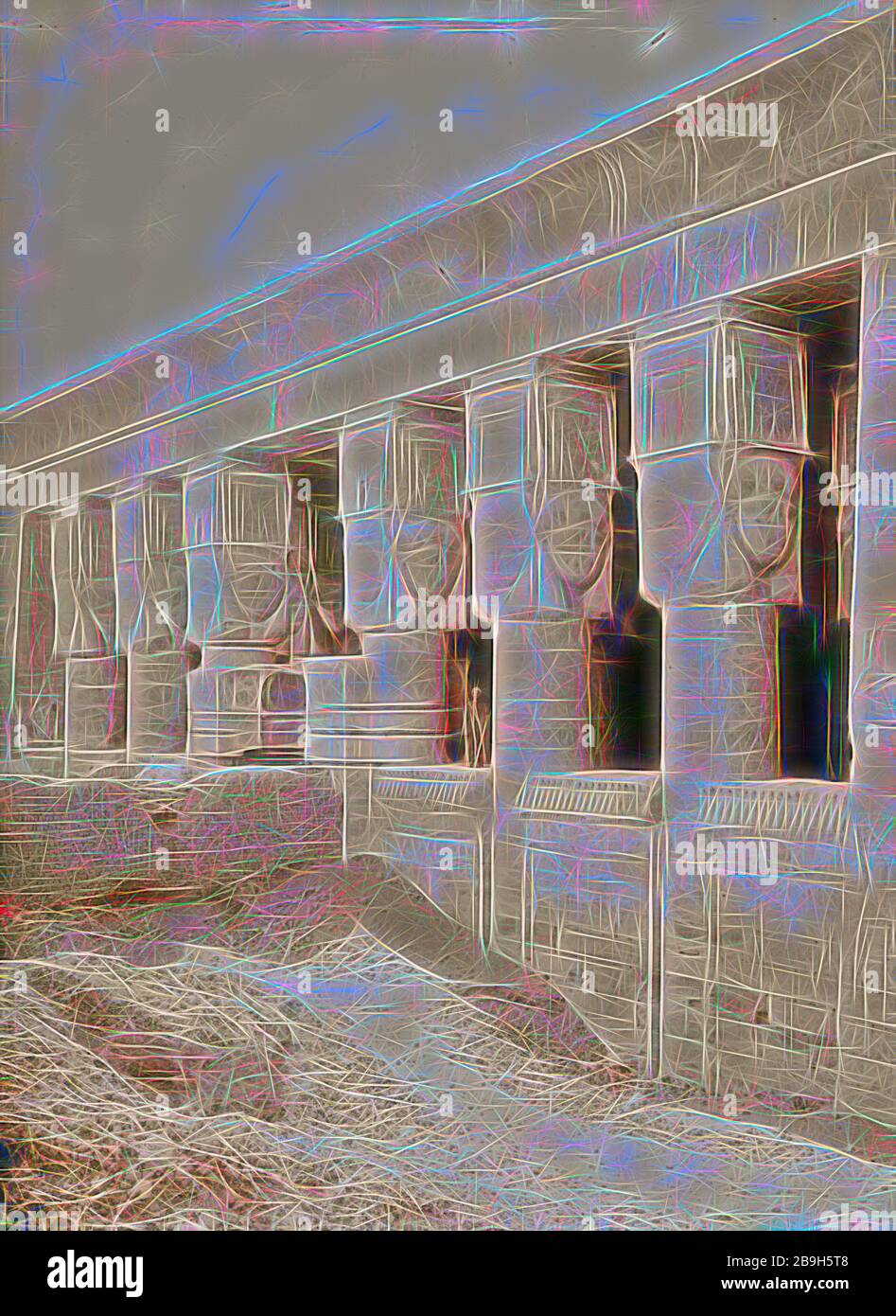 Egyptian views; Temple of Hathor, Dendera. Details of capitals in ...
